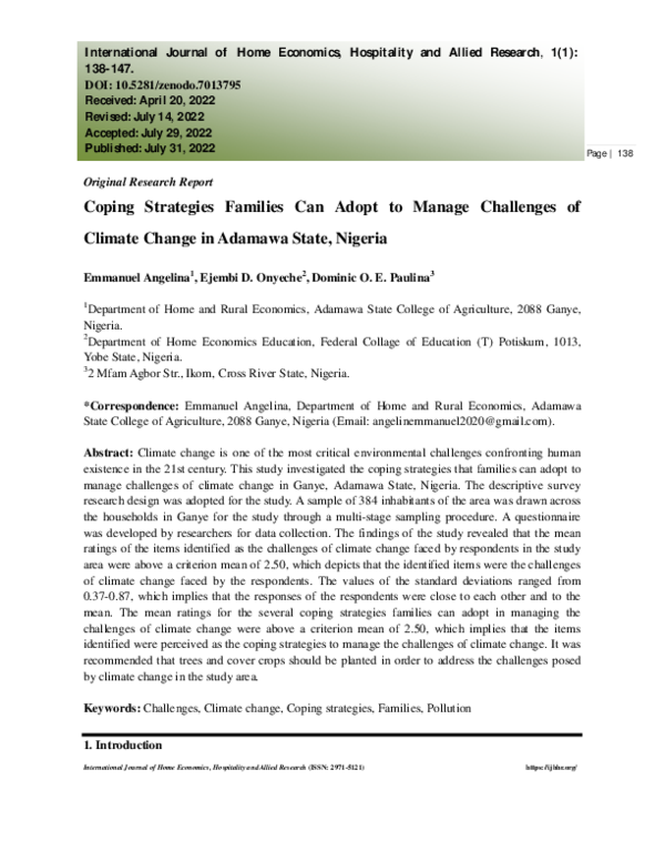 (PDF) Coping Strategies Families Can Adopt to Manage Challenges of ...