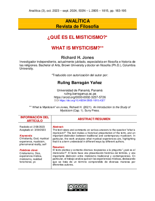 (PDF) ¿QUÉ ES EL MISTICISMO? WHAT IS MYSTICISM?