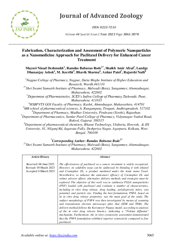 Pdf Fabrication Characterization And Assessment Of Polymeric