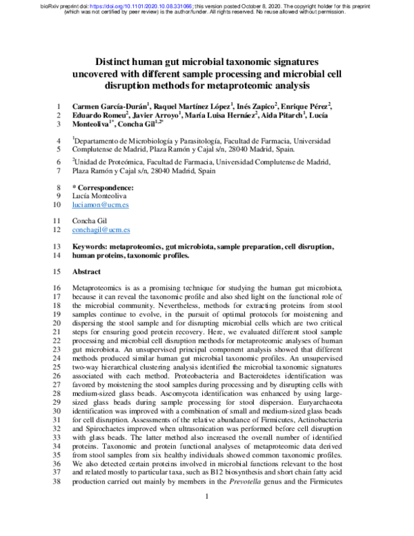 (PDF) Distinct human gut microbial taxonomic signatures uncovered with ...
