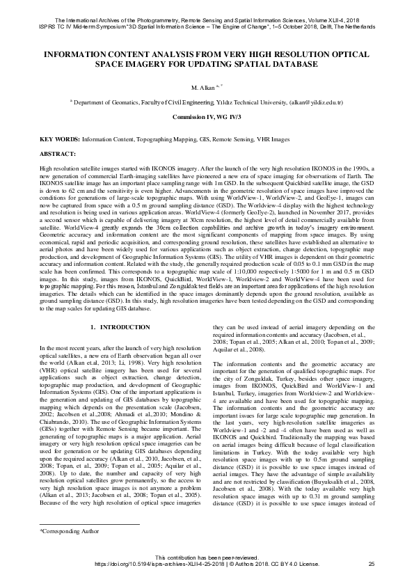 (PDF) Information Content Analysis from Very High Resolution Optical ...
