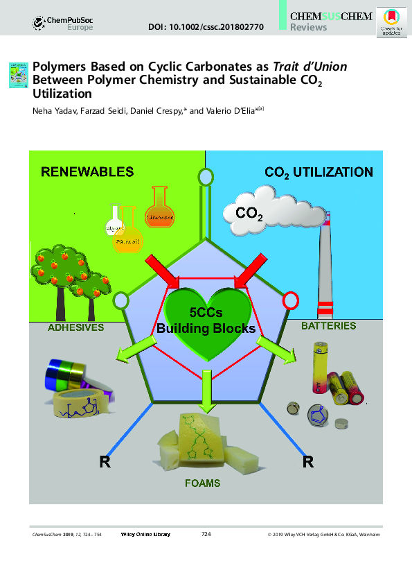 (PDF) Polymers Based on Cyclic Carbonates as Trait d'Union Between ...