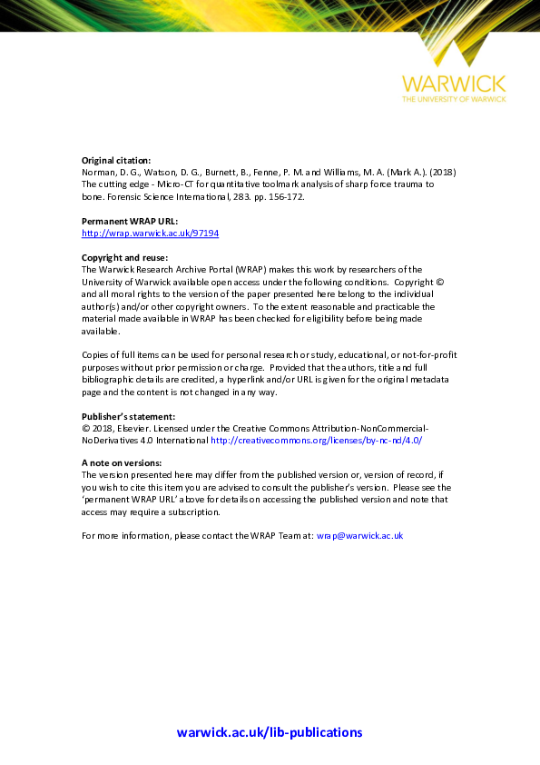 (PDF) The cutting edge — Micro-CT for quantitative toolmark analysis of ...