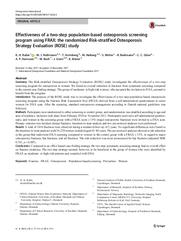 (PDF) Effectiveness of a two-step population-based osteoporosis ...