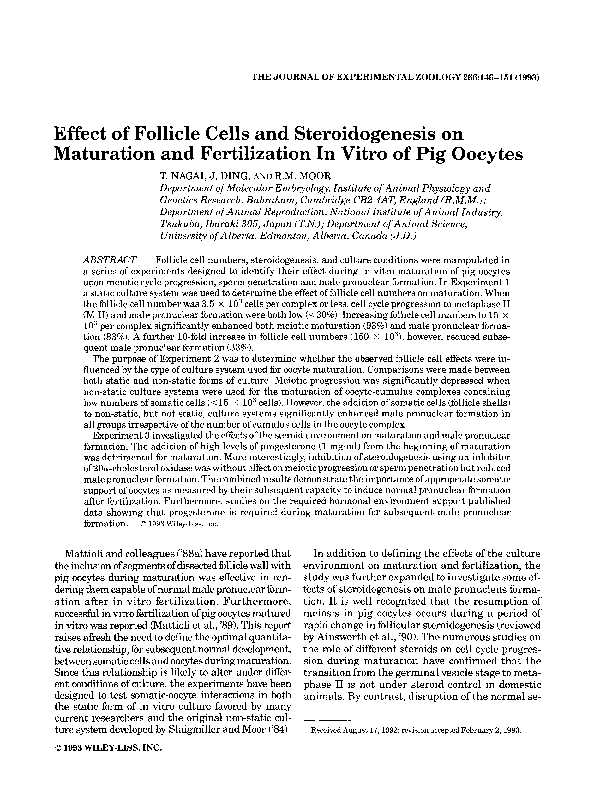 (PDF) Effect of follicle cells and steroidogenesis on maturation and ...
