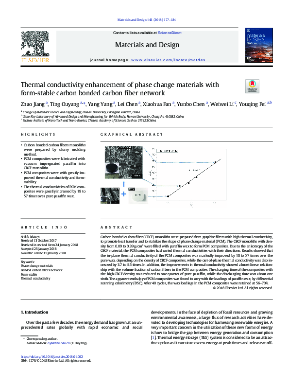 (PDF) Thermal conductivity enhancement of phase change materials using ...