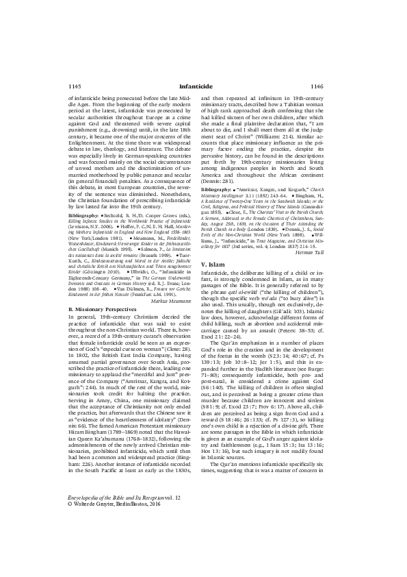 (PDF) Infanticide - Missionary Perspectives