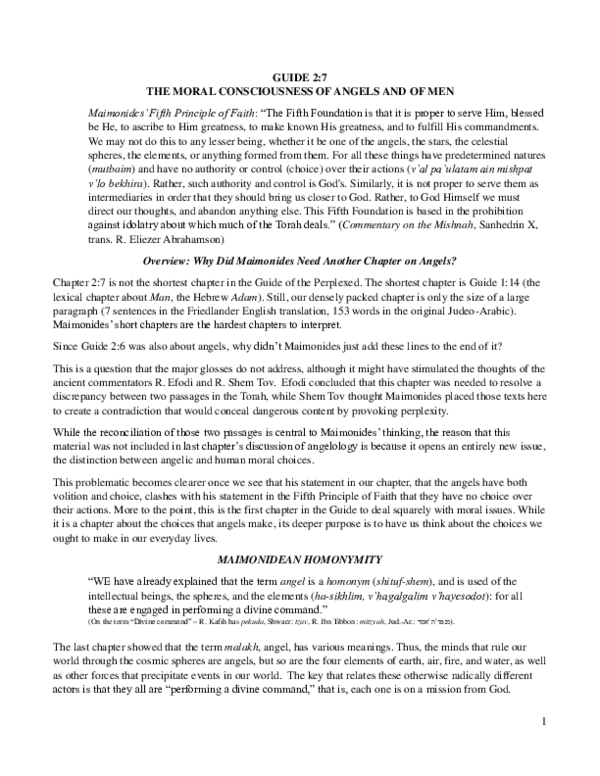 (PDF) GUIDE 2:7 THE MORAL CONSCIOUSNESS OF ANGELS AND OF MEN