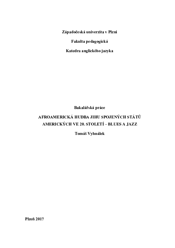 (PDF) Undergraduate Thesis AFRICAN AMERICAN MUSIC OF THE SOUTHERN ...