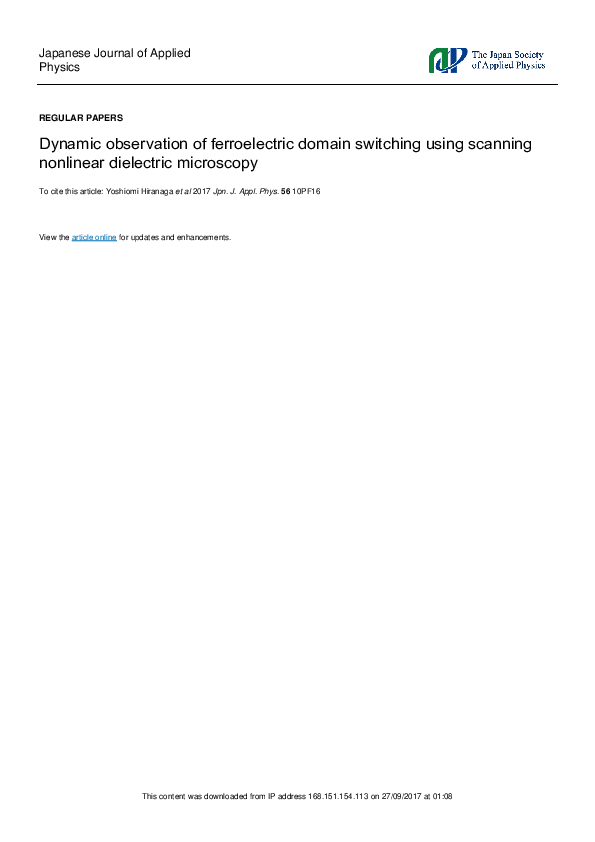 (PDF) Dynamic observation of ferroelectric domain switching using ...