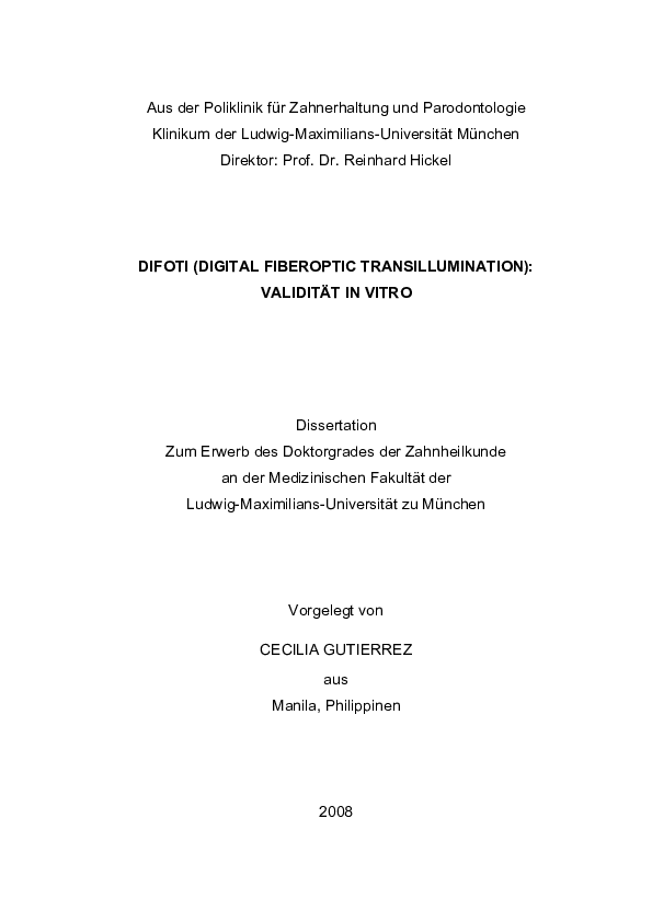 (PDF) DIFOTI (Digital Fiberoptic Transillumination)
