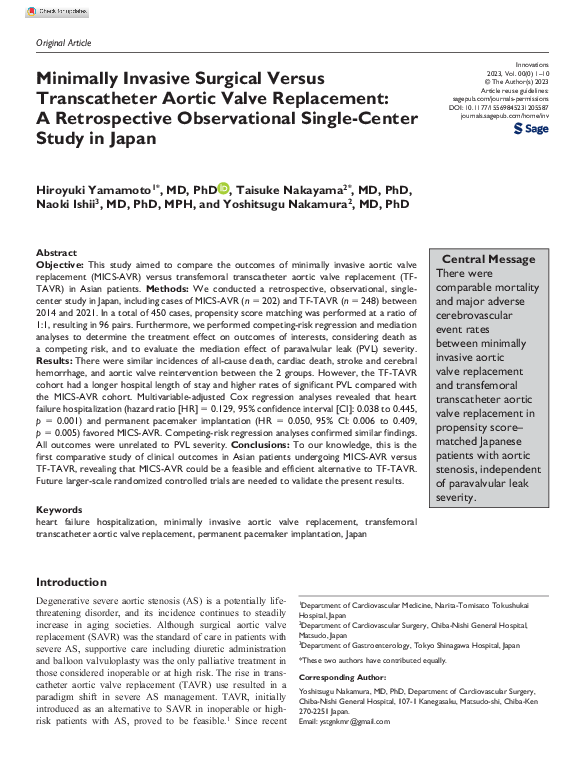 (PDF) Minimally Invasive Surgical Versus Transcatheter Aortic Valve ...