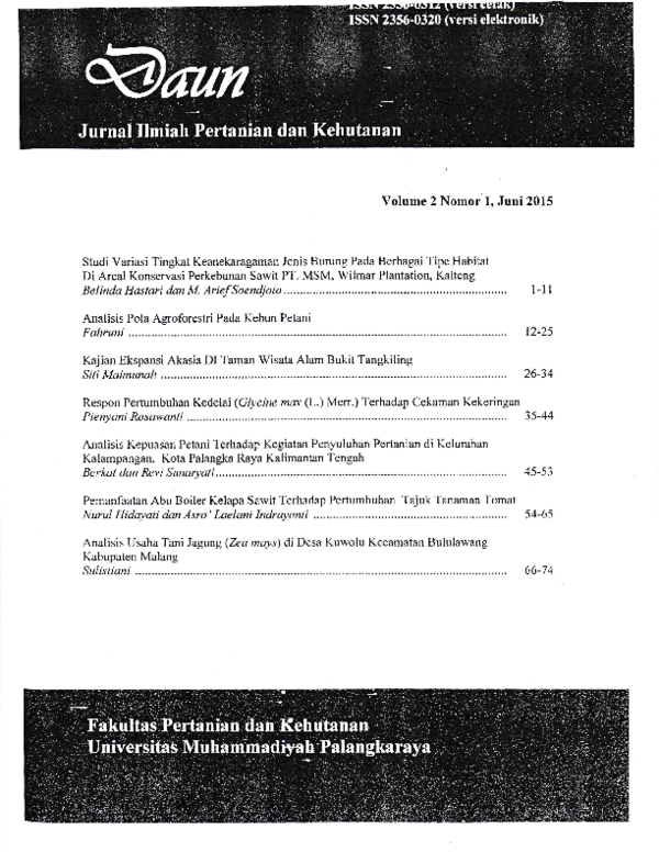 (PDF) Pemanfaatan Abu Boiler Kelapa Sawit terhadap Pertumbuhan Tajuk ...