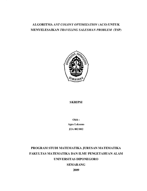 (PDF) Algoritma Ant Colony Optimization (Aco) Untuk Menyelesaikan ...