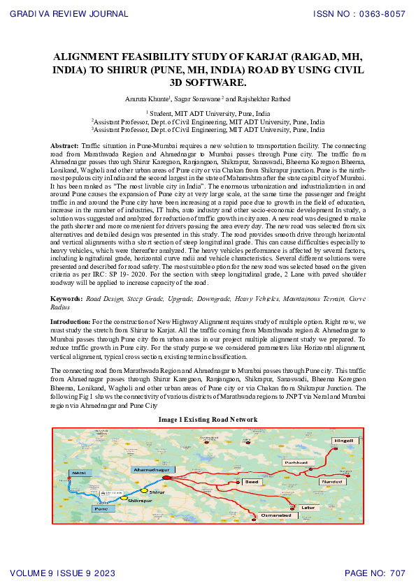 (PDF) ALIGNMENT FEASIBILITY STUDY OF KARJAT (RAIGAD, MH, INDIA) TO ...