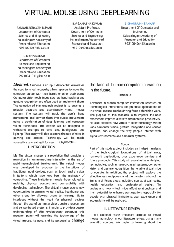 (PDF) VIRTUAL MOUSE USING DEEPLEARNING
