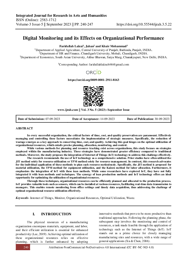 (PDF) Digital Monitoring and its Effects on Organizational Performance