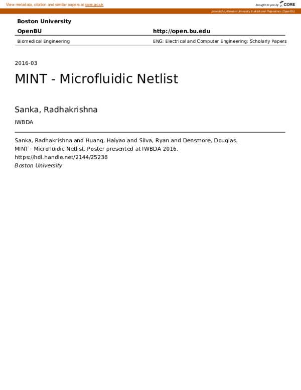 (PDF) MINT - Microfluidic Netlist