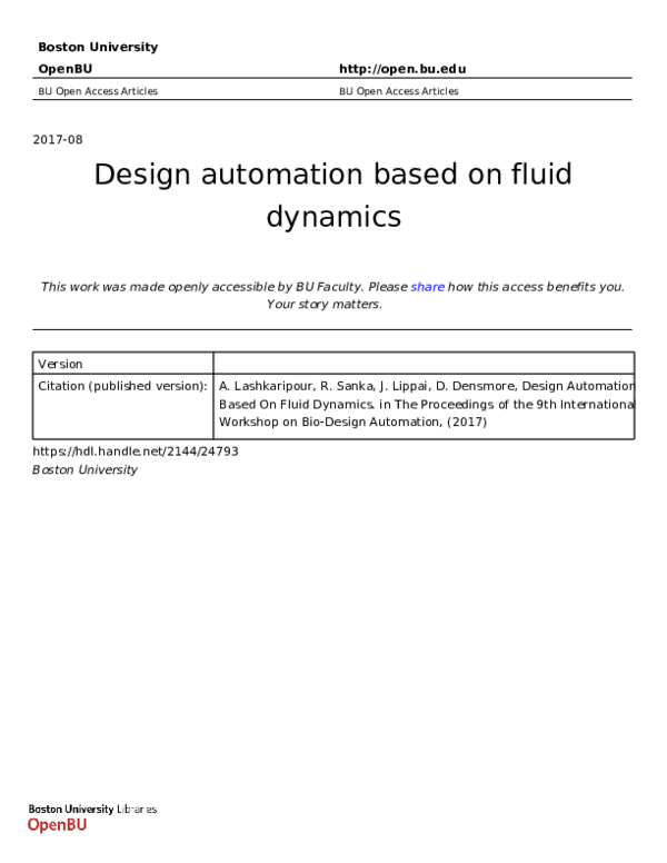 (PDF) Design automation based on fluid dynamics