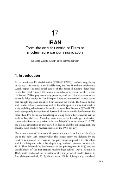 (PDF) Iran: From the ancient world of Elam to modern science communication
