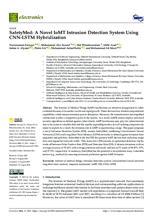 (PDF) SafetyMed: A Novel IoMT Intrusion Detection System Using CNN-LSTM Hybridization ...