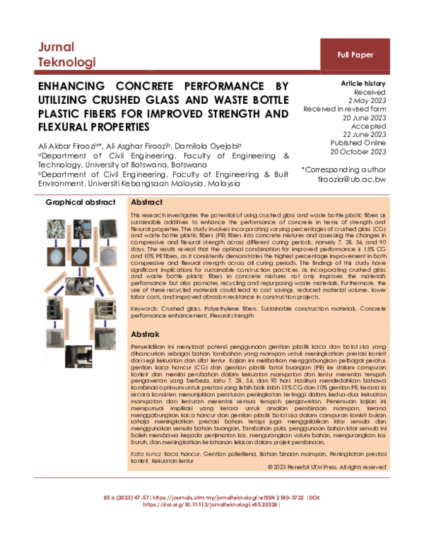 (PDF) ENHANCING CONCRETE PERFORMANCE BY UTILIZING CRUSHED GLASS AND ...