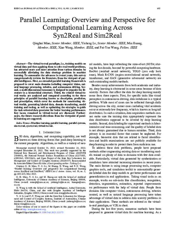 (PDF) Parallel Learning: Overview and Perspective for Computational ...
