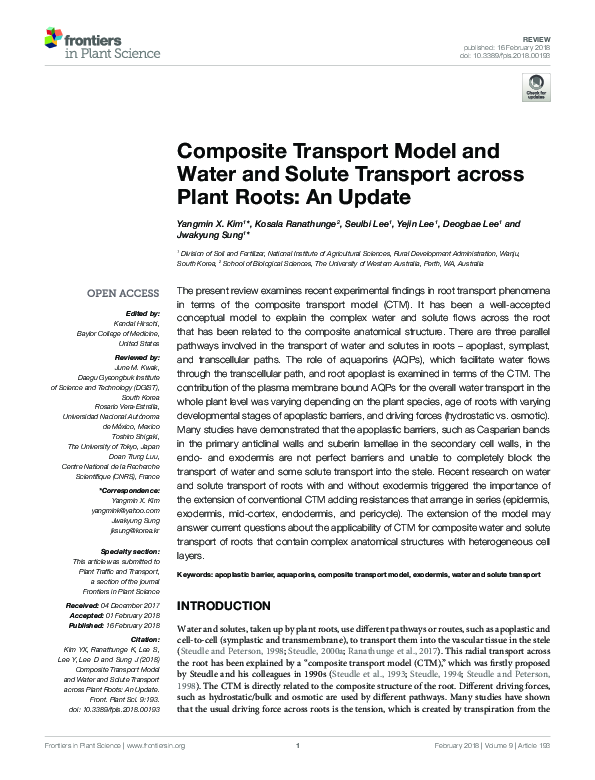 (PDF) Composite Transport Model and Water and Solute Transport across ...