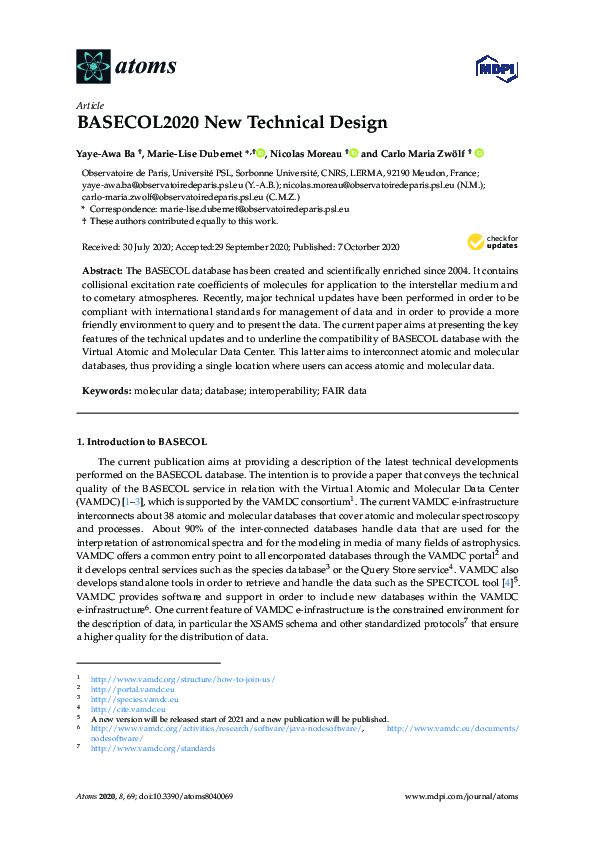 (PDF) BASECOL2020 New Technical Design