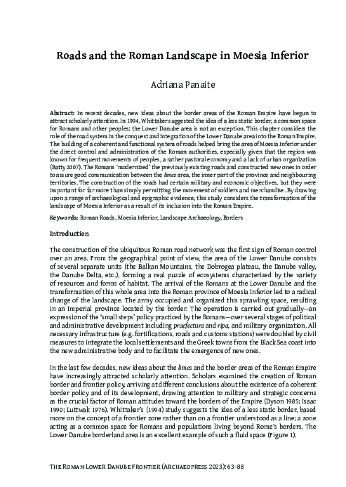 (PDF) Roads and the Roman Landscape in Moesia Inferior