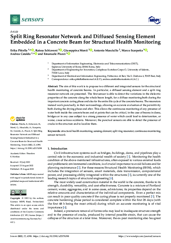 (PDF) Split Ring Resonator Network and Diffused Sensing Element Embedded in a Concrete Beam for ...