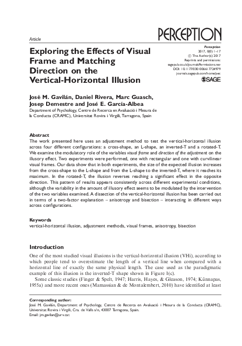 (PDF) Exploring the Effects of Visual Frame and Matching Direction on ...