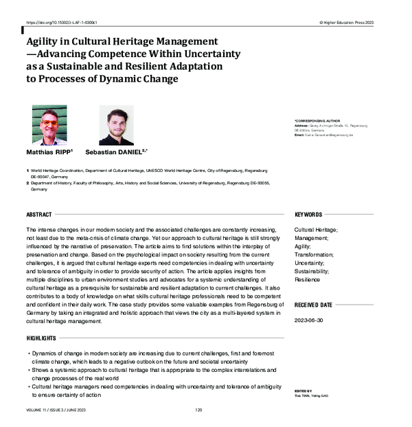 (PDF) Agility in Cultural Heritage Management -Advancing Competence ...