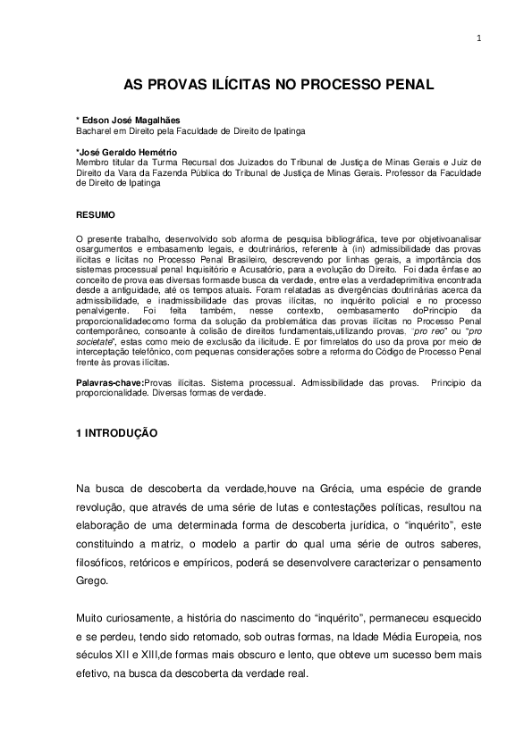 (PDF) Provas Ilícitas No Processo Penal