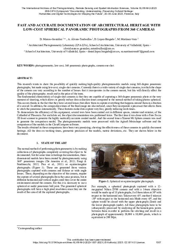 (PDF) Fast and Accurate Documentation of Architectural Heritage with ...