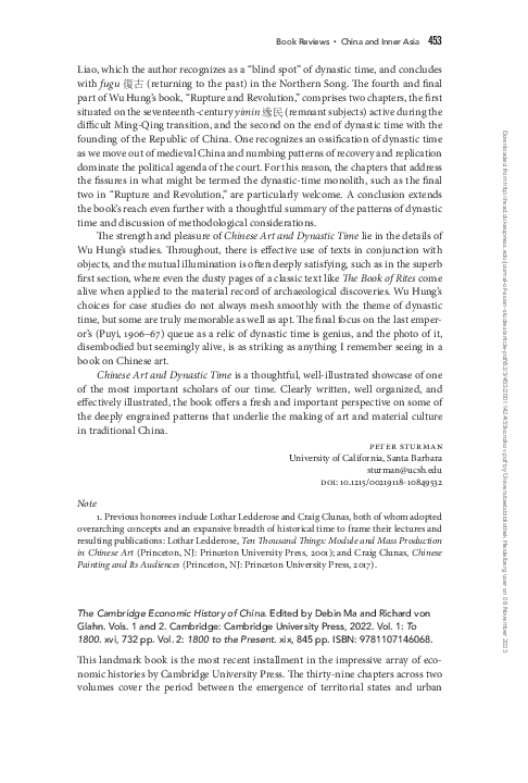 (PDF) The Cambridge Economic History of China. Edited by Debin Ma and ...