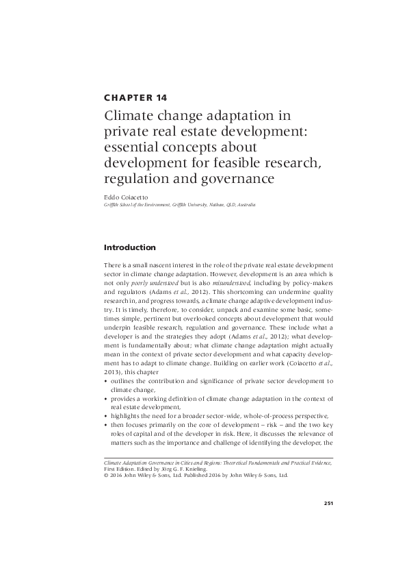 (PDF) Climate Adaptation Governance in Cities and Regions