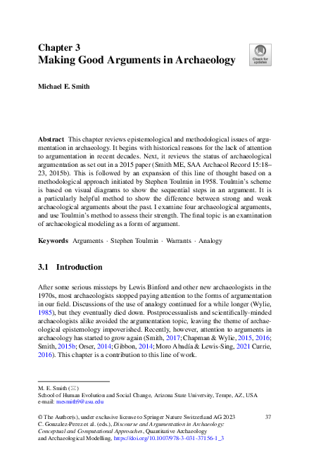 (PDF) Making Good Arguments in Archaeology (2023)