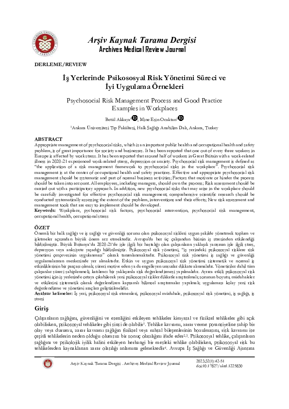 (PDF) Psychosocial Risk Management Process and Good Practice Examples ...