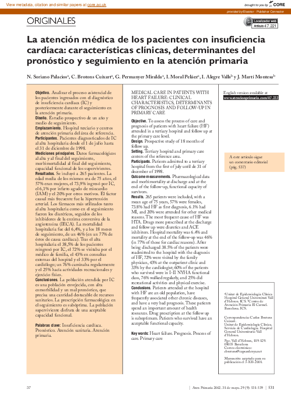 (PDF) La atención médica de los pacientes con insuficiencia cardíaca ...