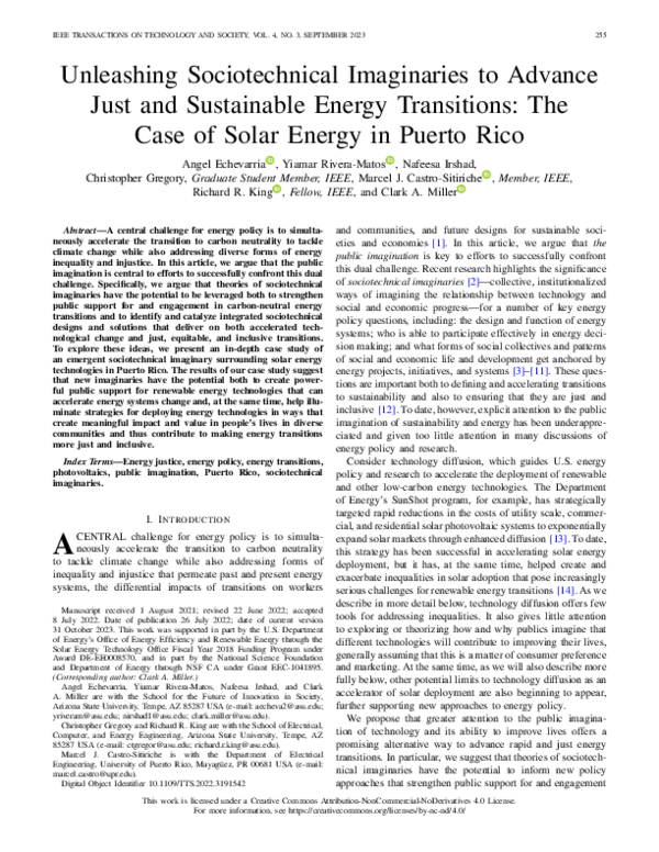 (PDF) Sociotechnical Imaginaries for Equitable Solar Transitions