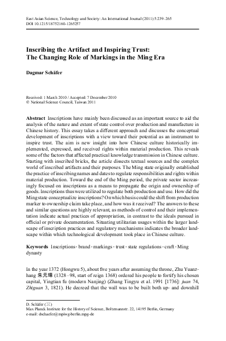 (PDF) Inscribing the Artifact and Inspiring Trust: The Changing Role of ...