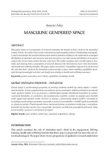 (PDF) Masculine Gendered Space