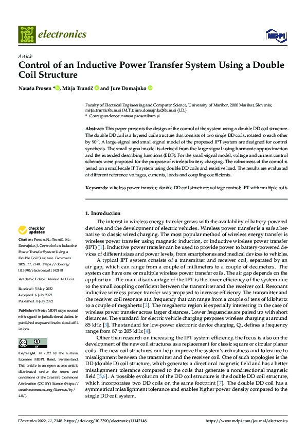 (PDF) Control of an Inductive Power Transfer System Using a Double Coil ...