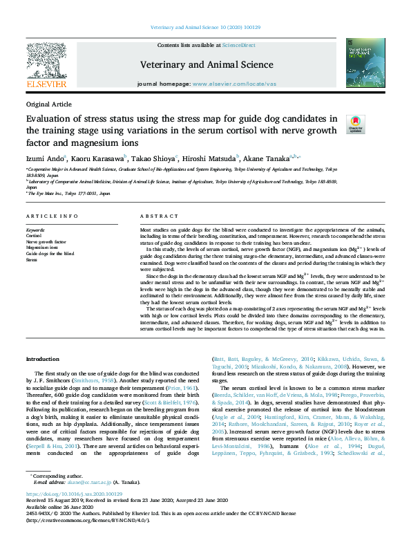 (PDF) Evaluation of stress status using the stress map for guide dog ...