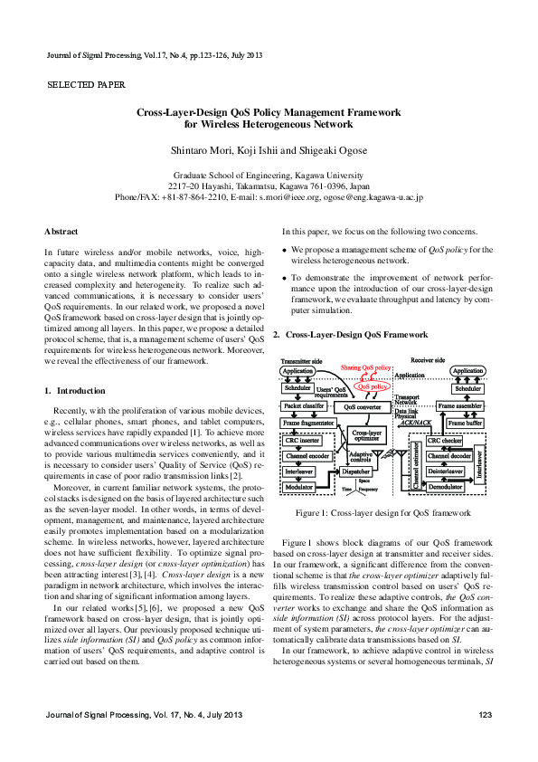 (PDF) Cross-Layer-Design QoS Policy Management Framework for Wireless Heterogeneous Network