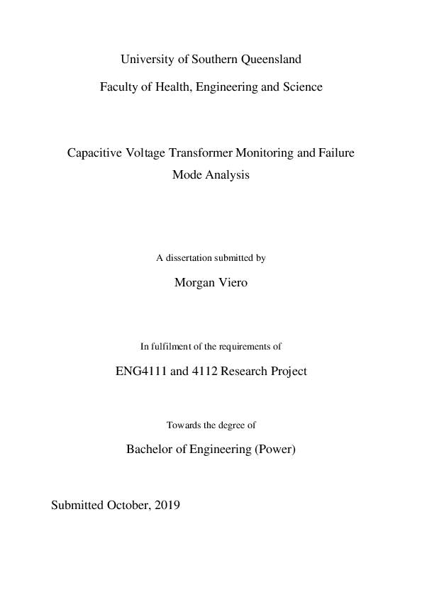 (PDF) Capacitive Voltage Transformer Monitoring and Failure Mode Analysis