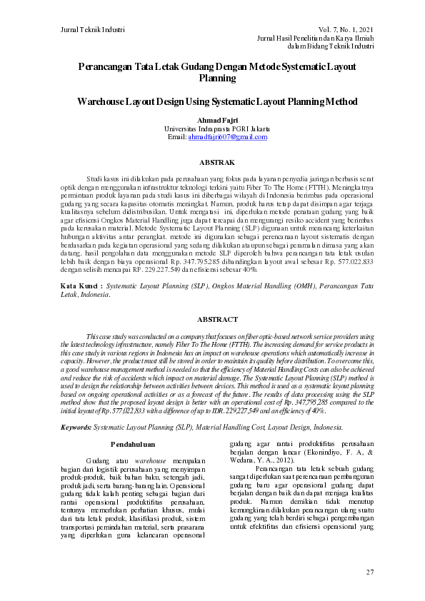(PDF) Perancangan Rrelokasi Tata Letak Gudang Dengan Metode Systematic ...