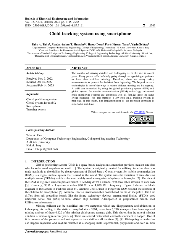 (PDF) Child tracking system using smartphone