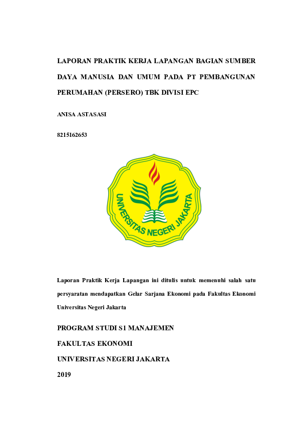 (PDF) Laporan Praktik Kerja Lapangan Bagian Sumber Daya Manusia Dan ...